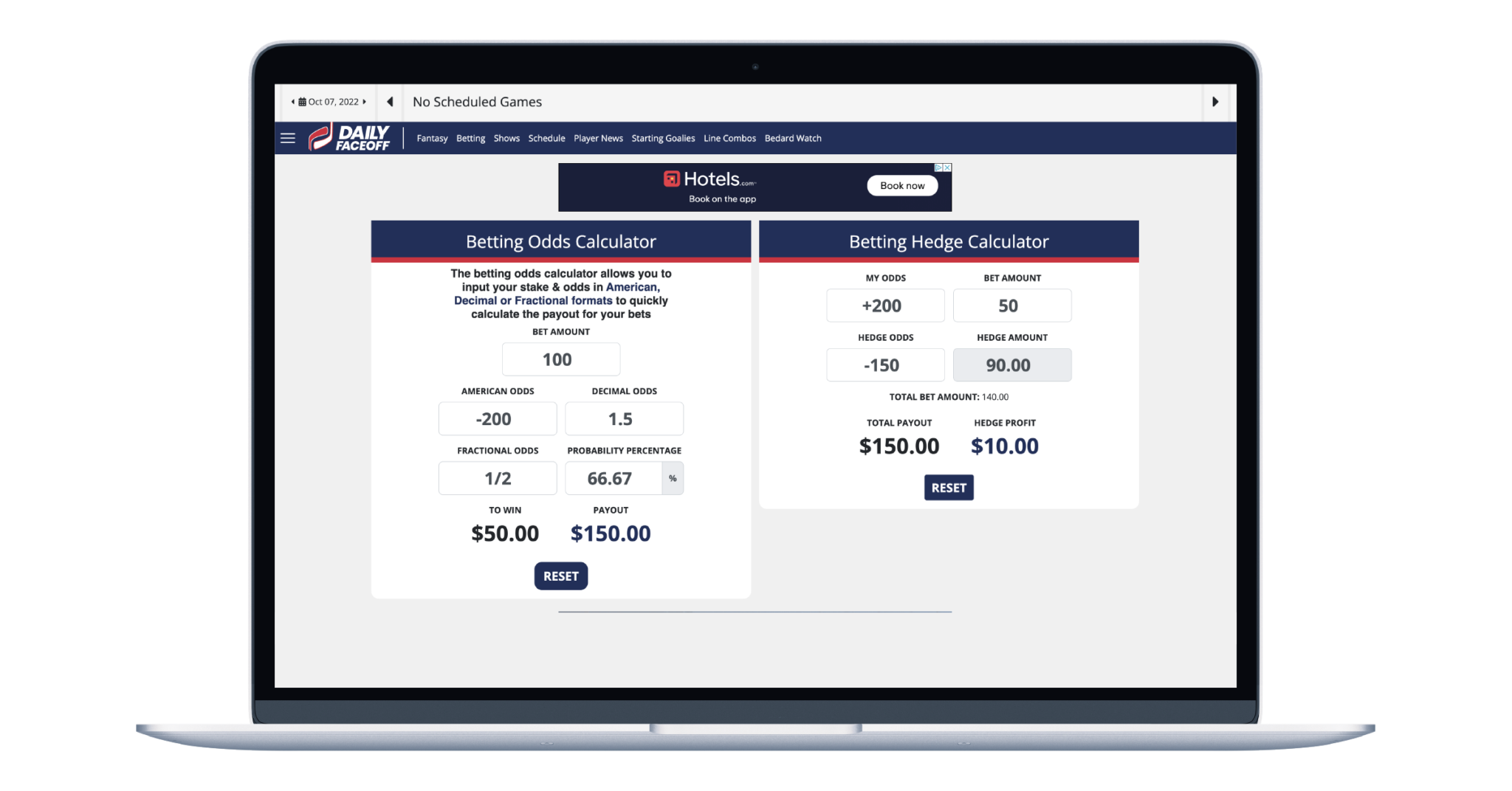 Sports Betting Interactive Tools | Spotlight Sports Group